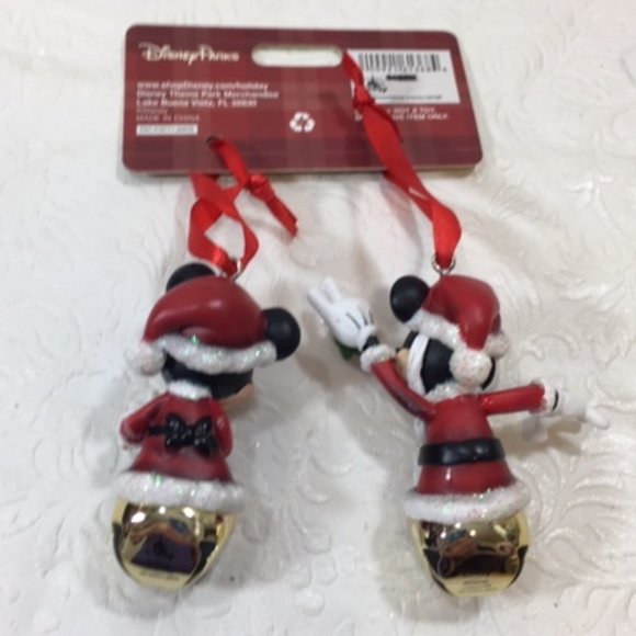 Disney | Holiday | Nwt Santa Mickey And Minnie Mouse Bell Christmas ...